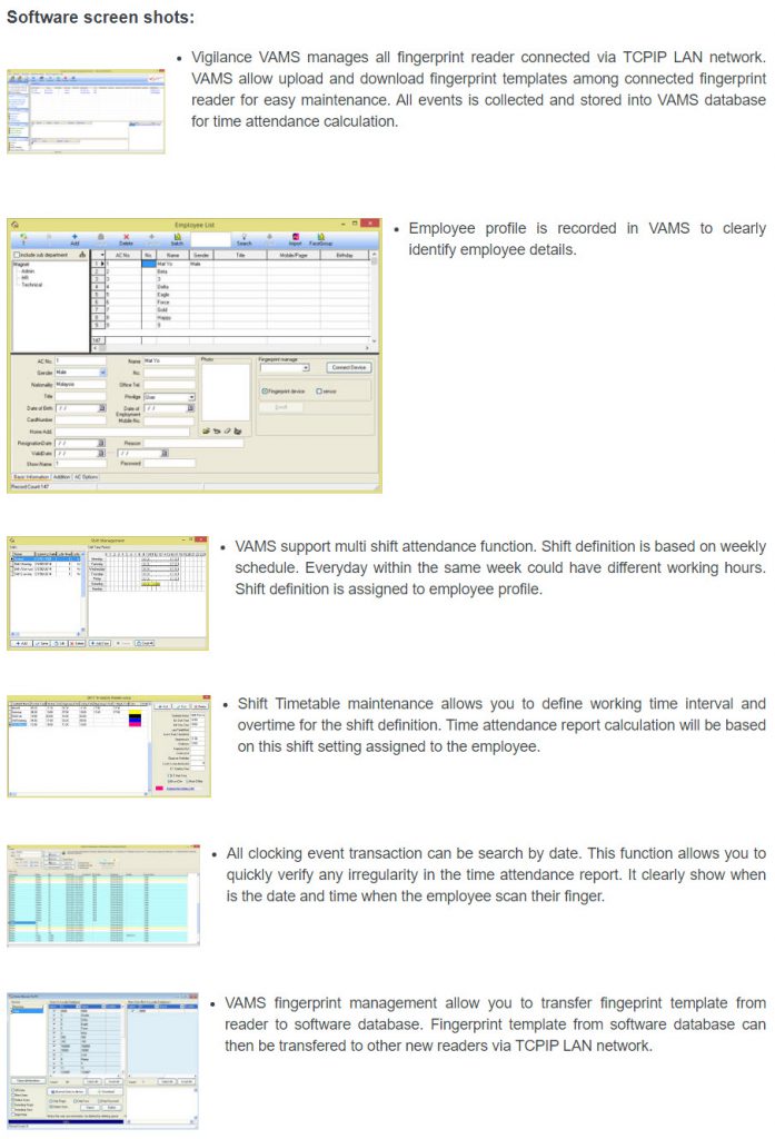 Vigilance Attendance Fingerprint Management System In Malaysia.